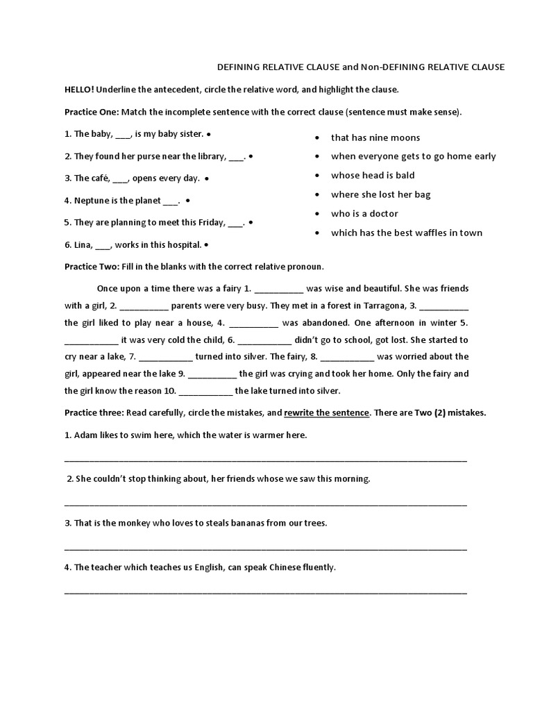 Defining and Non-Defining Relative Clause | PDF | Planets