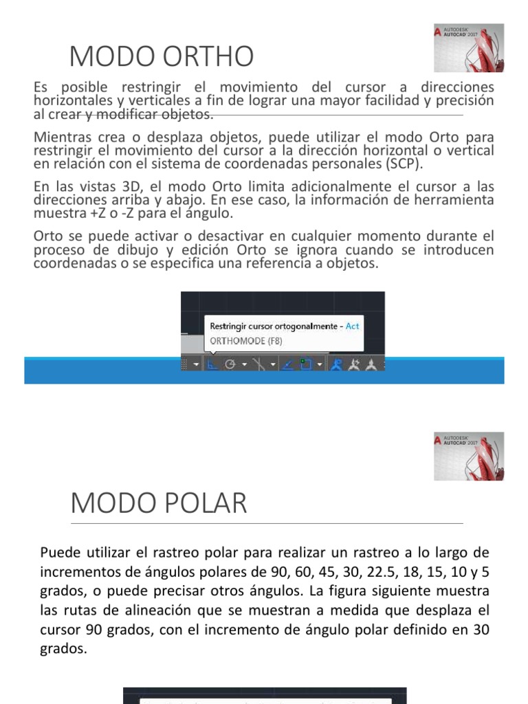 Modo Ortho y Polar en Autocad | PDF