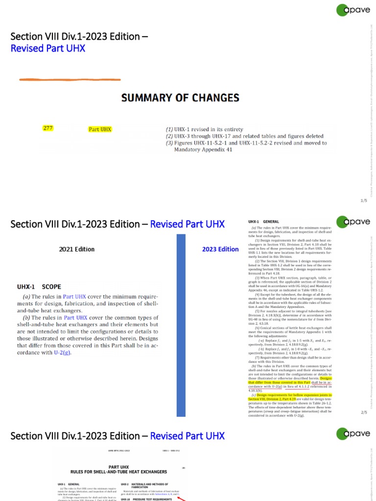 Section VIII Div.1 - 2023 Edition - Revised Part UHX-Shared | PDF