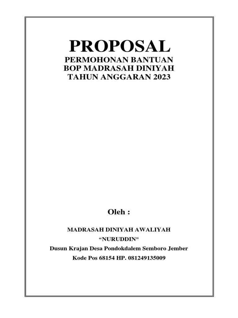 PROP BOP Madin Nuruddin 2023 | PDF