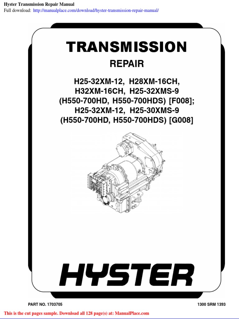 Hyster Transmission Repair Manual | PDF