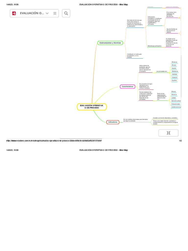 EVALUACIÓN OPERATIVA O DE PROCESO - Mind Map | PDF | Evaluación | Business