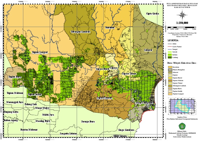 Peta Adm Batas Kecamatan Bengalon | PDF