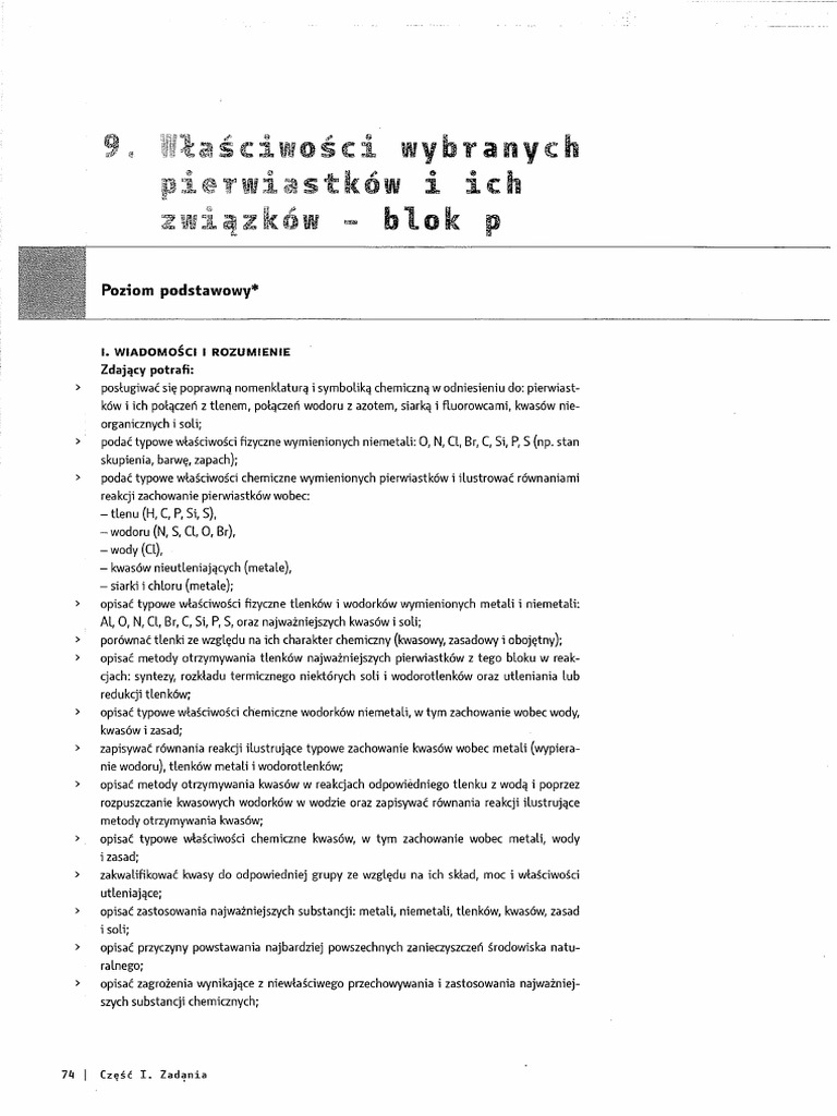Pierwiastki Bloku P - Zadania | PDF