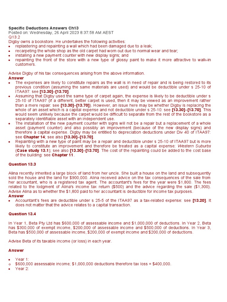 Specific Deductions | PDF | Expense | Tax Deduction