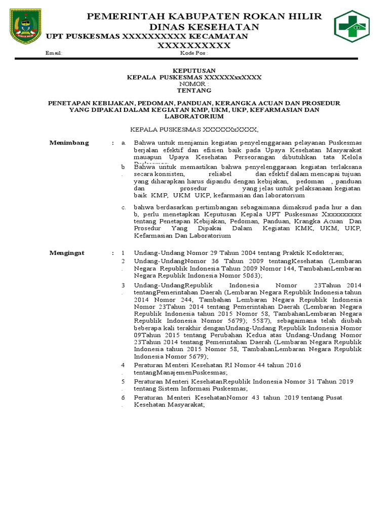 Kebijakan dan Prosedur Puskesmas | PDF | Pengembangan Diri