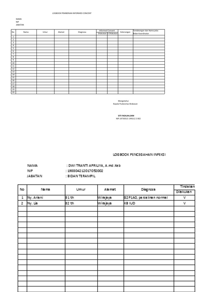 Logbook Kegiatan Bidan Terampil | PDF