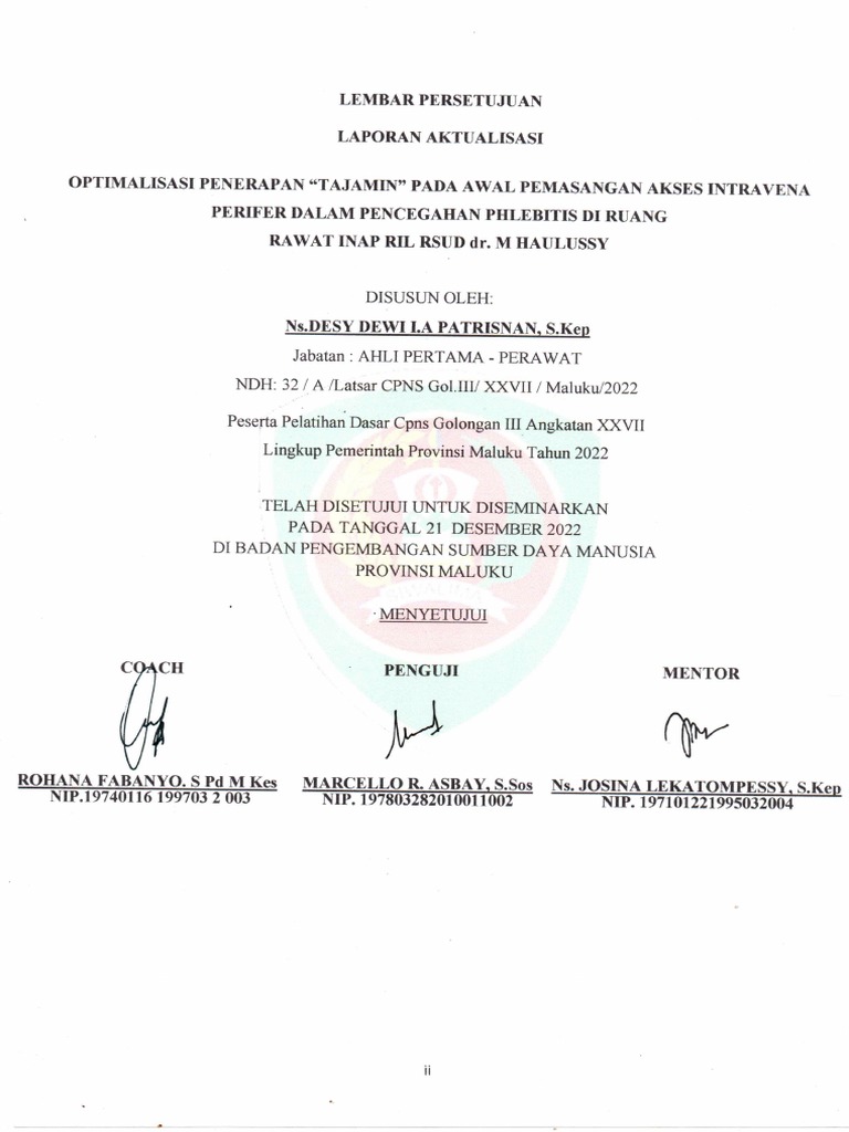 Lembar Persetujuan Desy | PDF