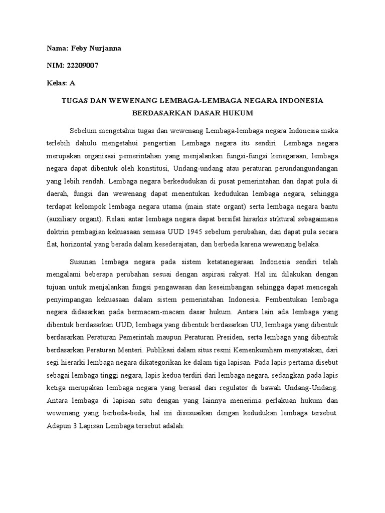 Tugas And Wewenang Lembaga Negara Pdf 