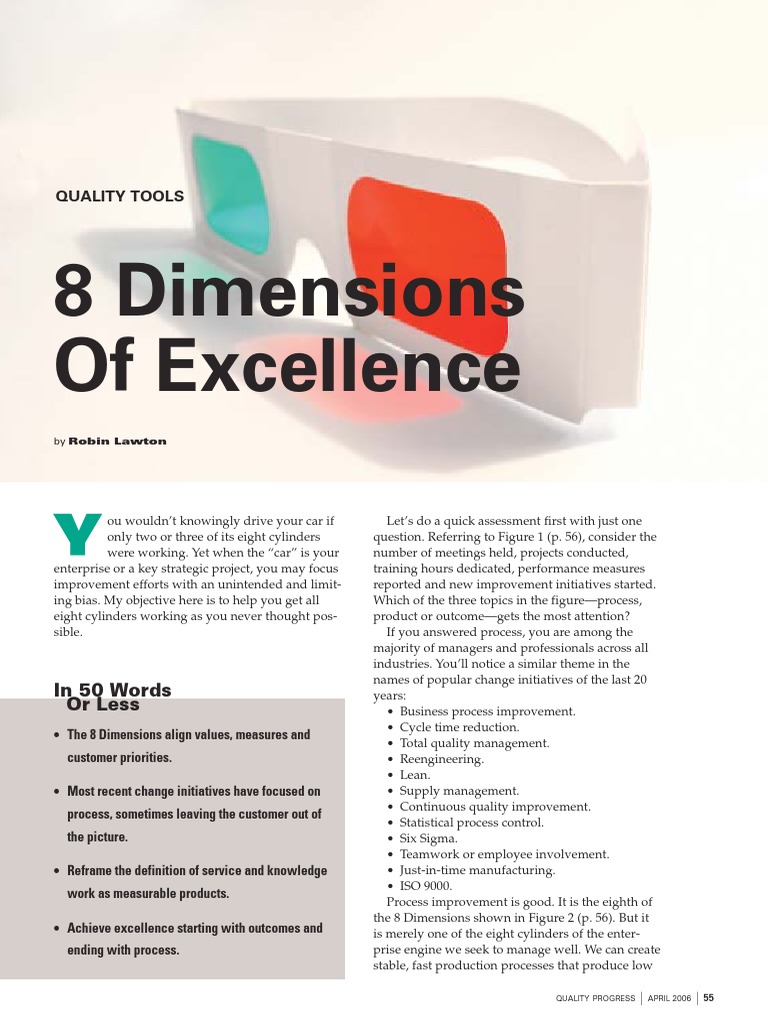 8 Dimensions of Excellence | PDF | Quality Management | Lean Manufacturing