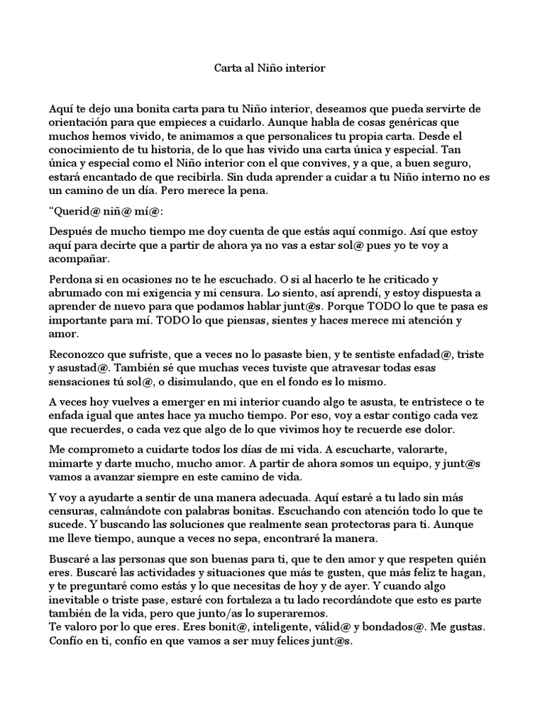 Carta Al Niño Interior | PDF