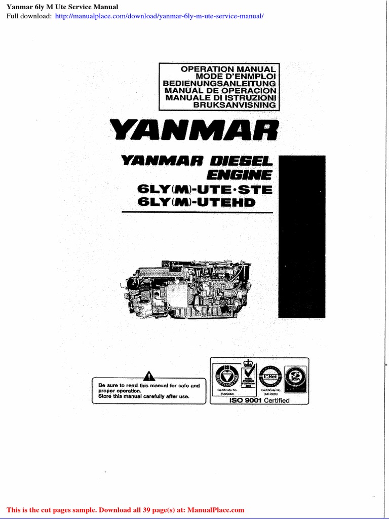 Yanmar 6LY M Ute Service Manual Download | PDF | Technology & Engineering