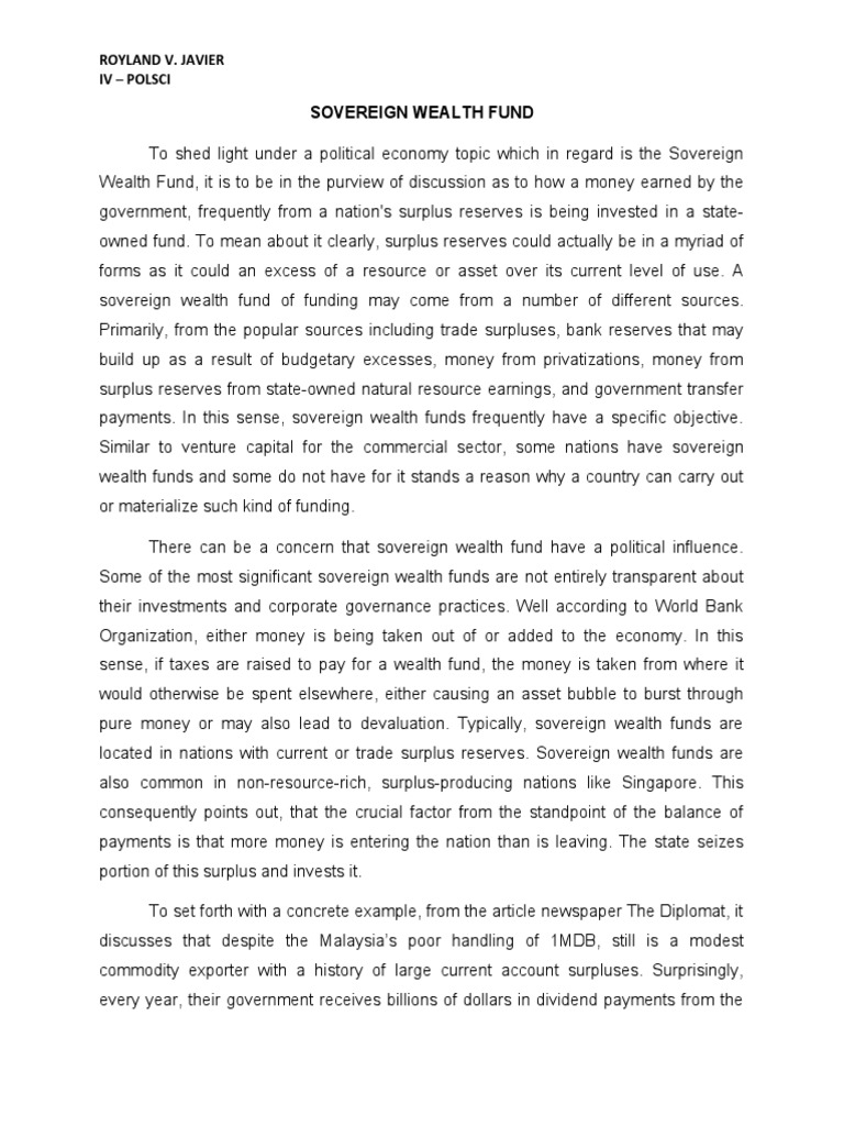 Sovereign Wealth Fund | PDF