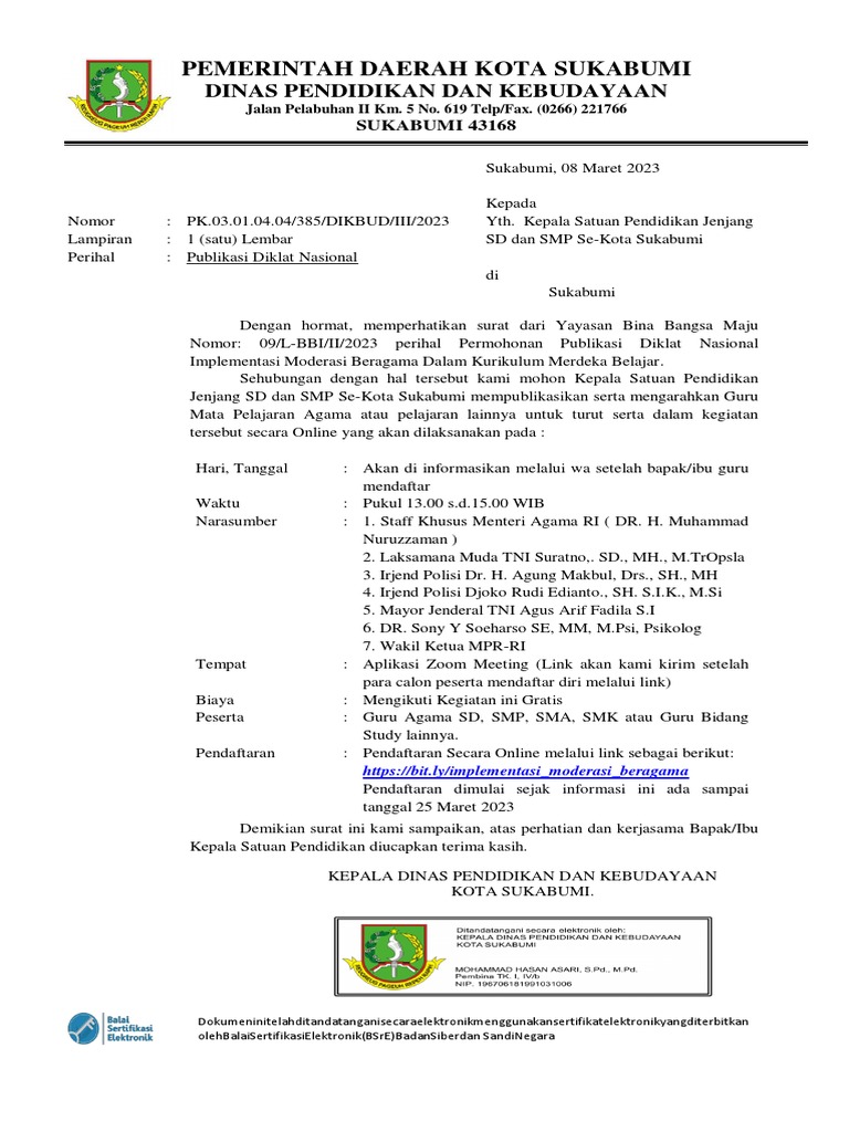 Surat Implementasi Moderasi - Signed - Signed - Signed - PDF - Signed - Signed - Signed | PDF