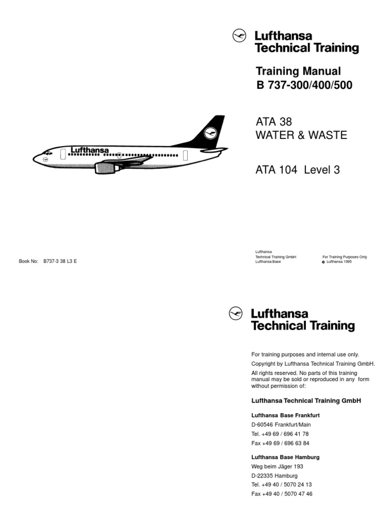 Training Manual B 737-300/400/500: ATA 38 Water & Waste | PDF