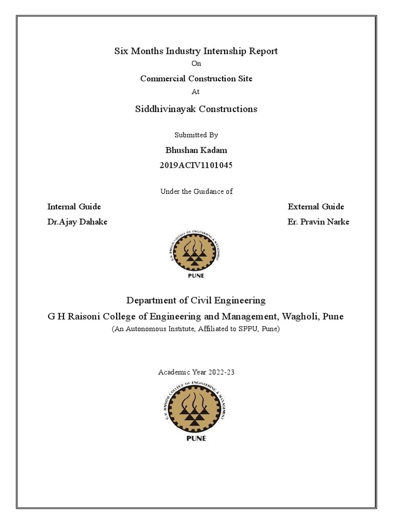 Internship Report | PDF | Concrete | Stairs