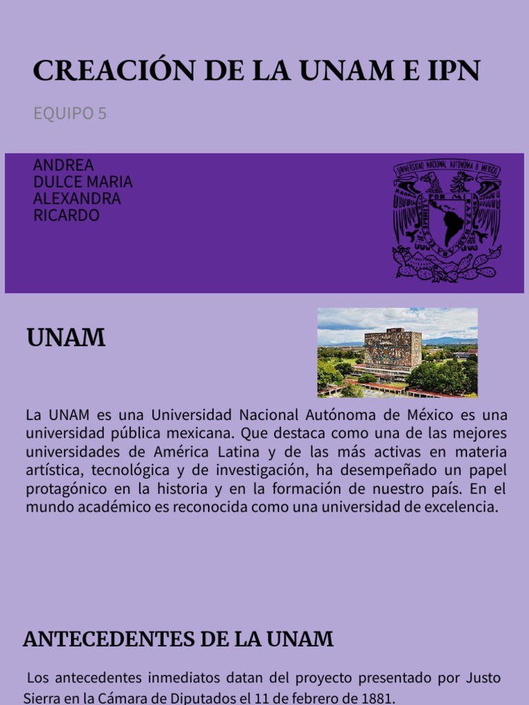 Creación de La Unam | PDF | México | Universidad