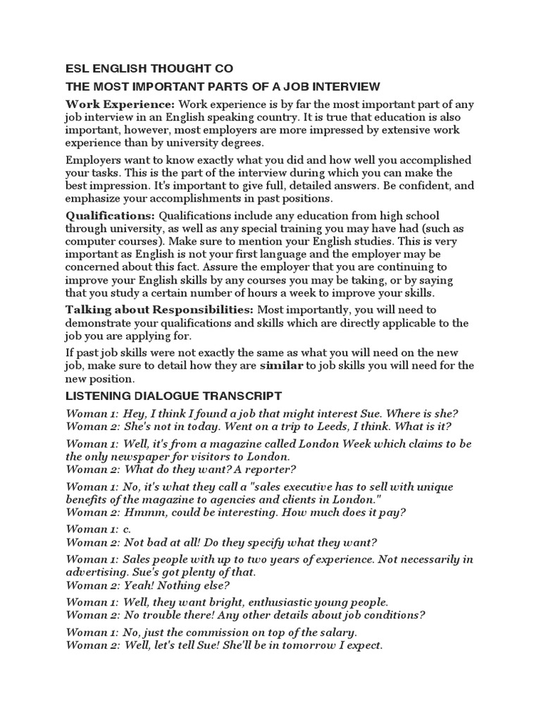 Job Interview | PDF | Job Interview