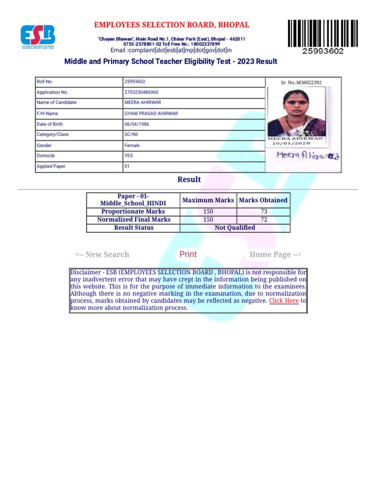 Employees Selection Board, Bhopal | PDF