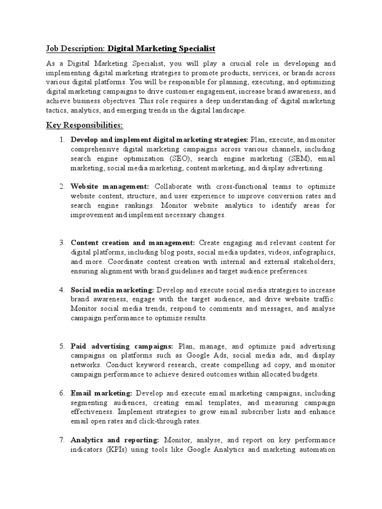 JD - Digital Marketing | Download Free PDF | Digital Marketing | Social ...