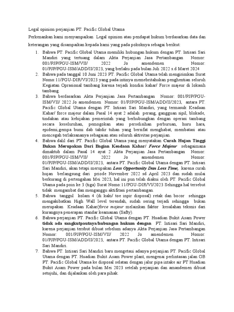 Analisi Hukum PT. ISM | PDF