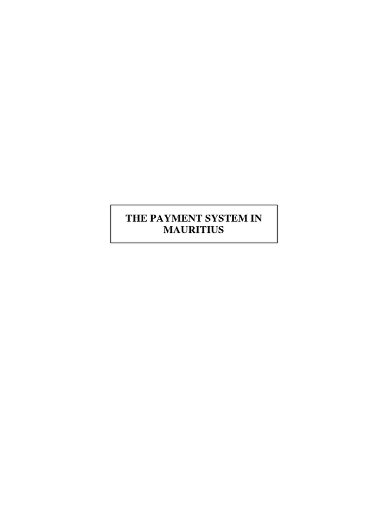 The Payment System in Mauritius | PDF | Credit Card | Banks