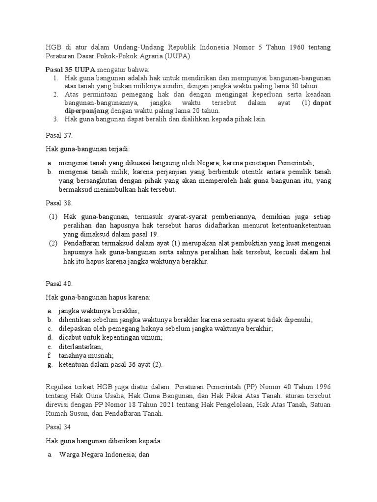 Hapus dan Perpanjangan HGB di Indonesia | PDF