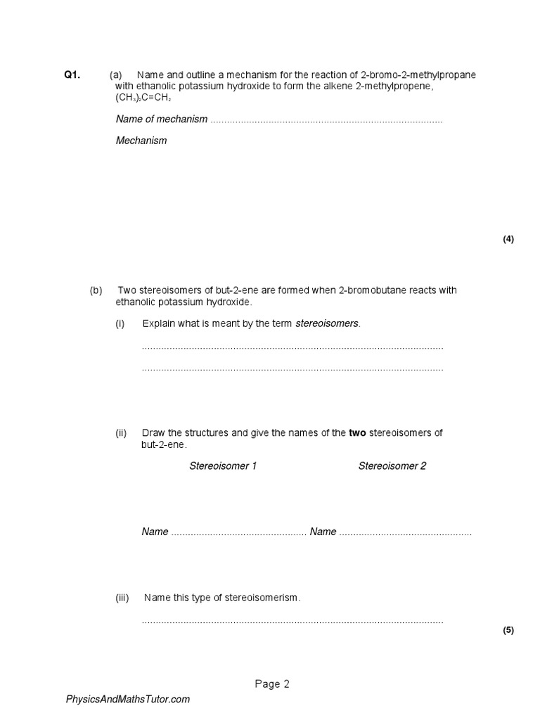 Organic Reaction Mechanisms and Isomerism | PDF | Chemical Reactions ...