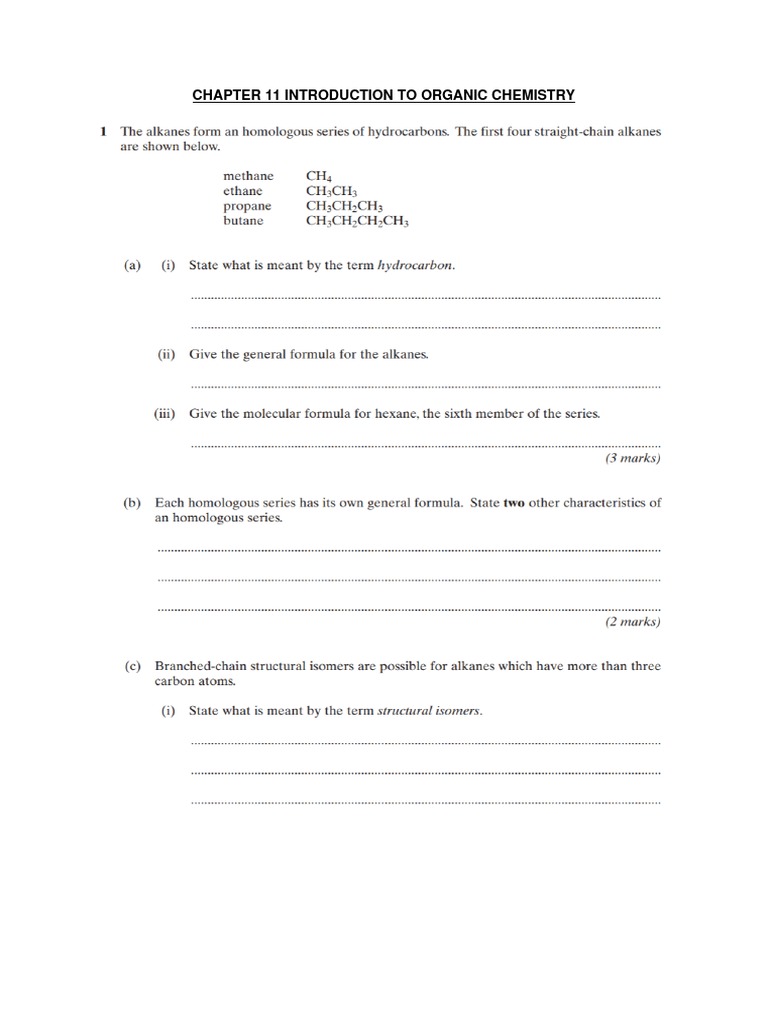 Introduction To Organic Chemistry QP | PDF