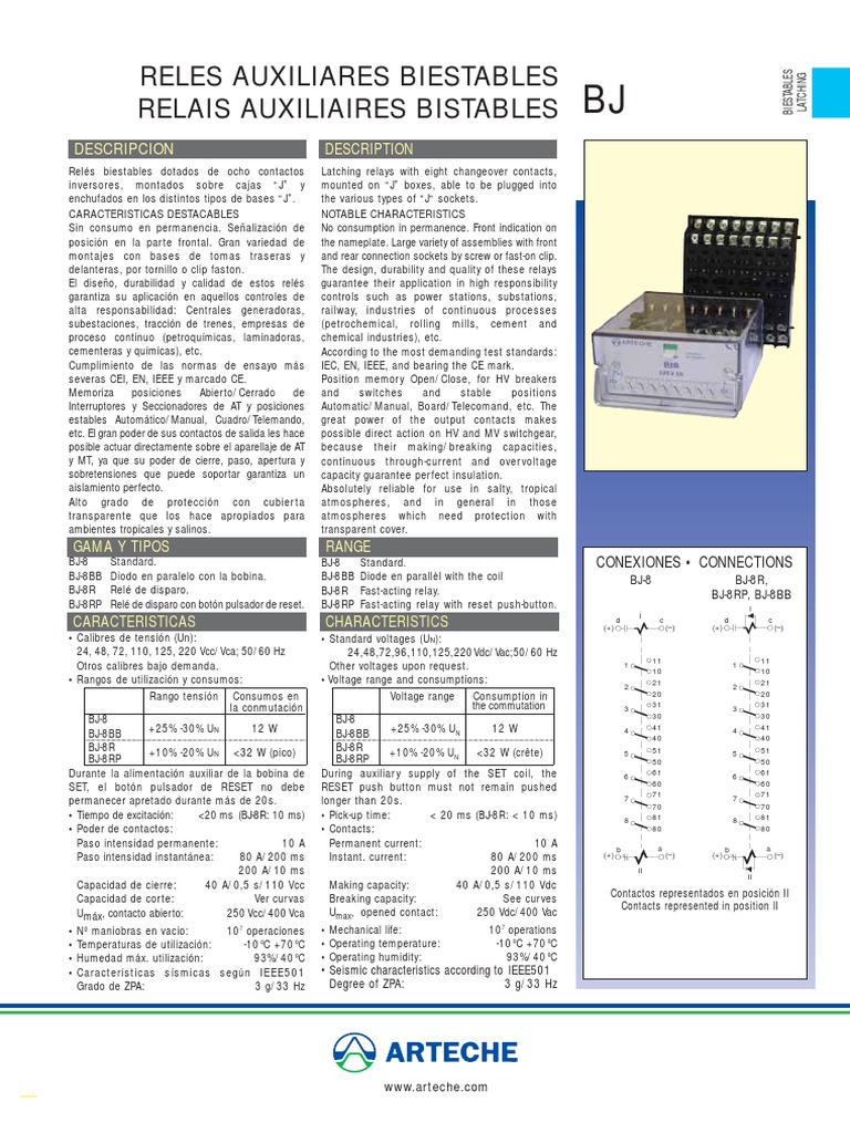 Arteche BJ8 | PDF | Ingenieria Eléctrica | Componentes eléctricos
