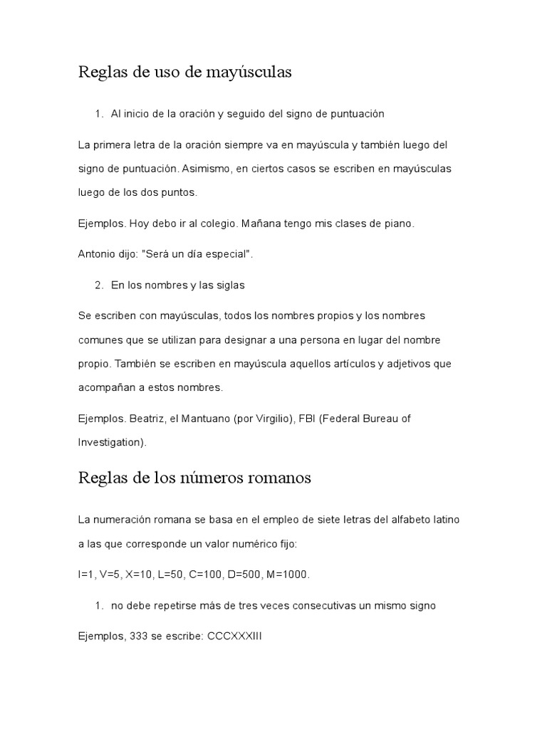 Reglas de Uso de Mayúsculas | PDF