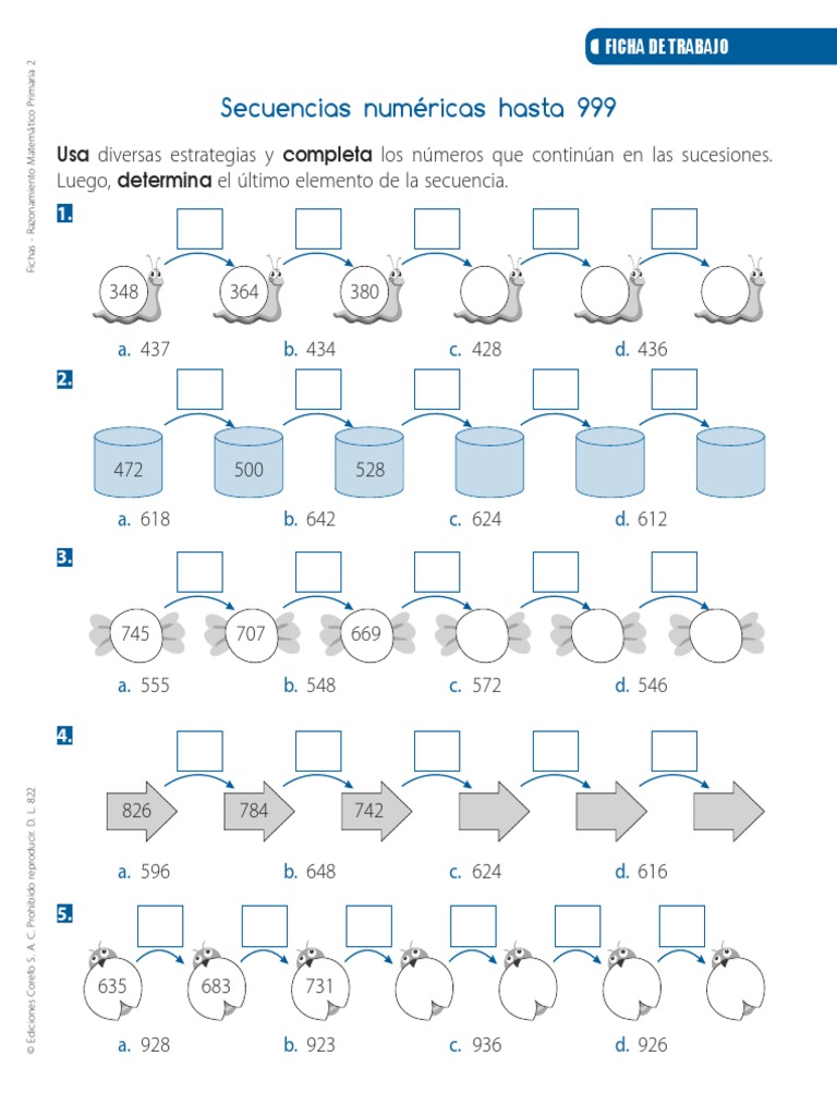FT - Secuencias Numéricas Hasta 999 | PDF