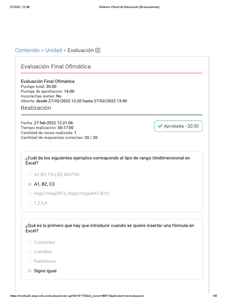 Ofimatica Examen | PDF | Bases de datos | Microsoft Excel