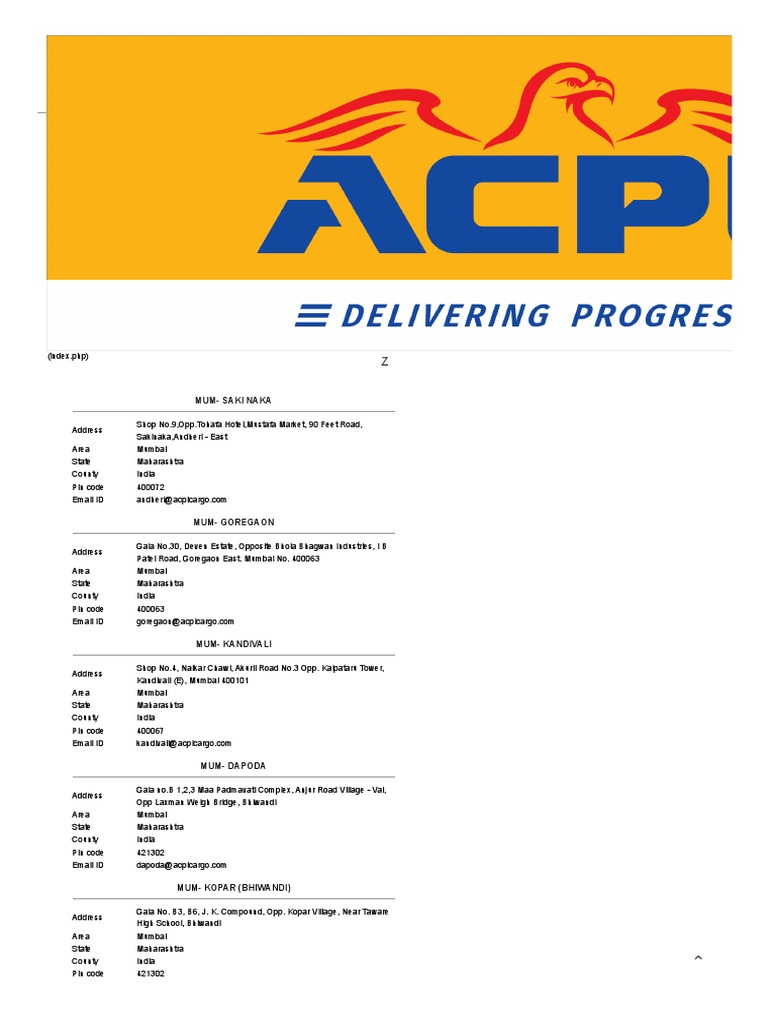 ACPL Contact Details | PDF