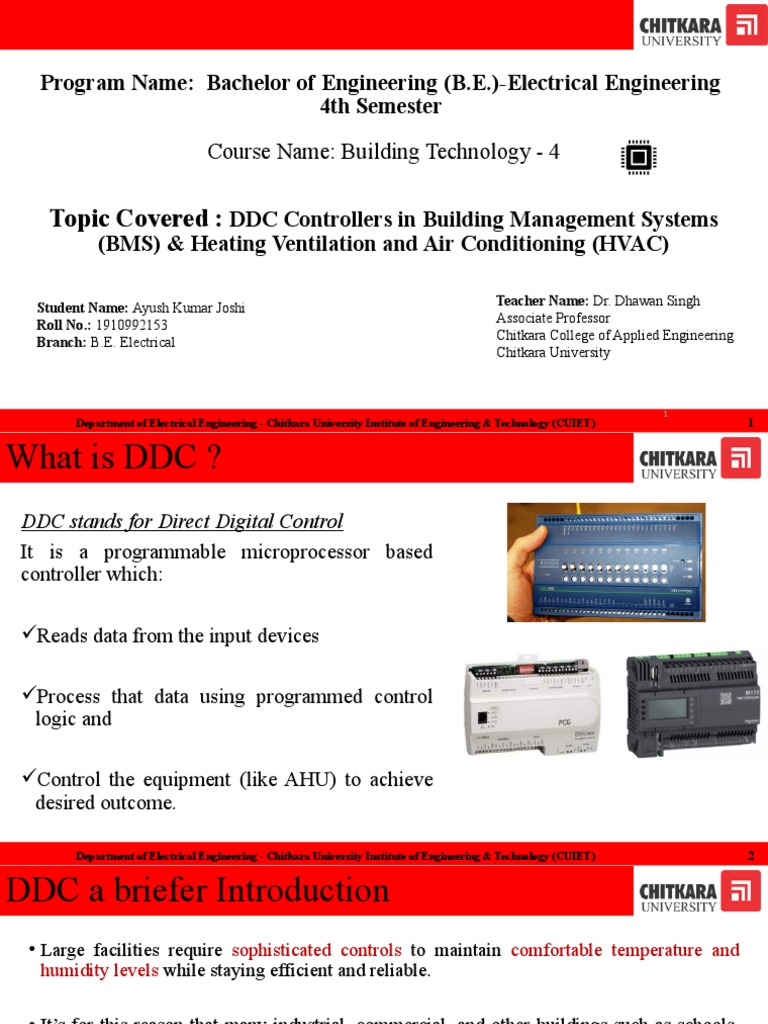DDC PPT Ayush Joshi | PDF | Building Automation | Automation