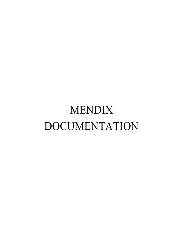 Mendix Documentation | PDF | Computers