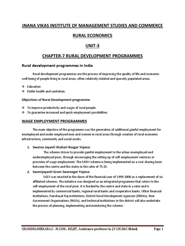 Rural Economics Unit-3 | PDF | Cooperative | Economies