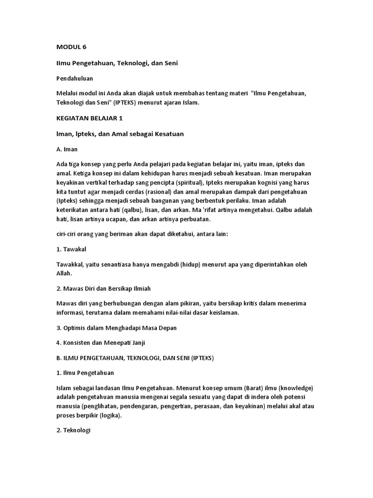 Modul 6 Pai PGSD | PDF