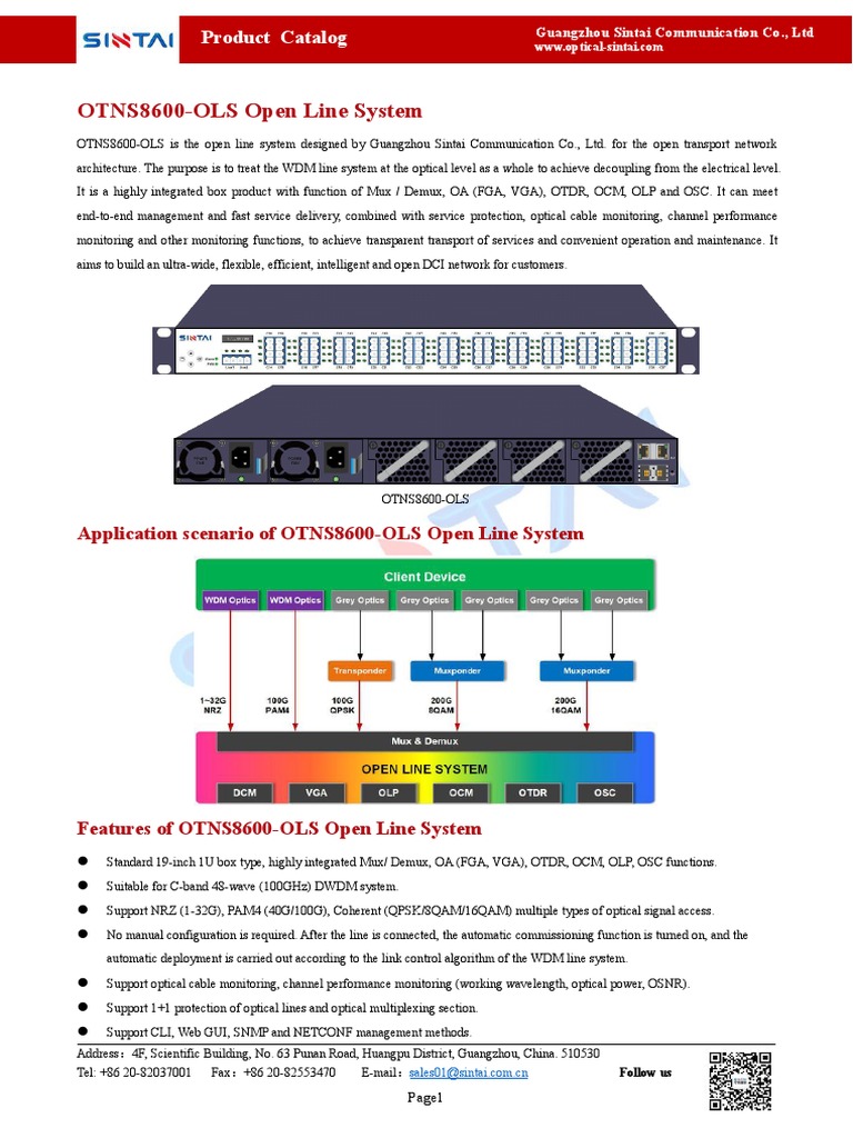 Otns8600 Ols Open Line System | PDF