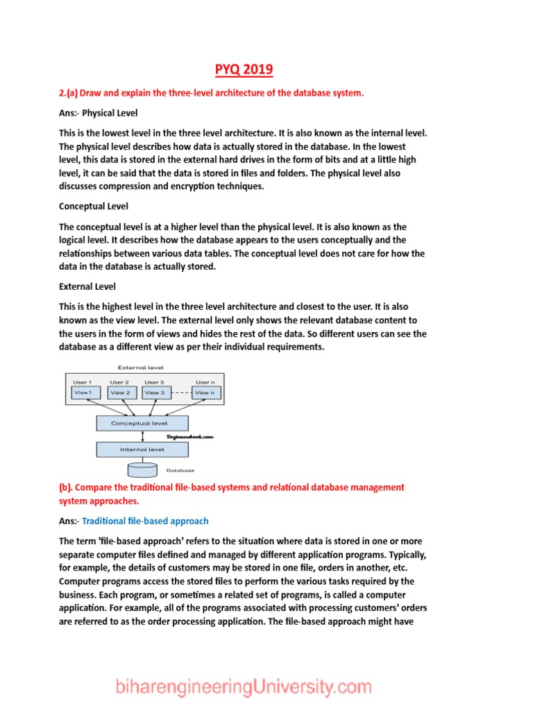 Dbms Pyq Solution 2019 | PDF | Relational Database | Database Index