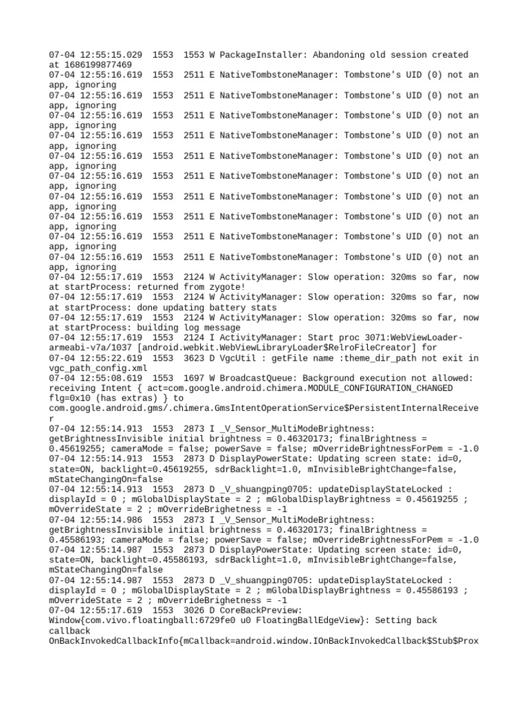 Log | PDF | Android (Operating System) | Kernel (Operating System)