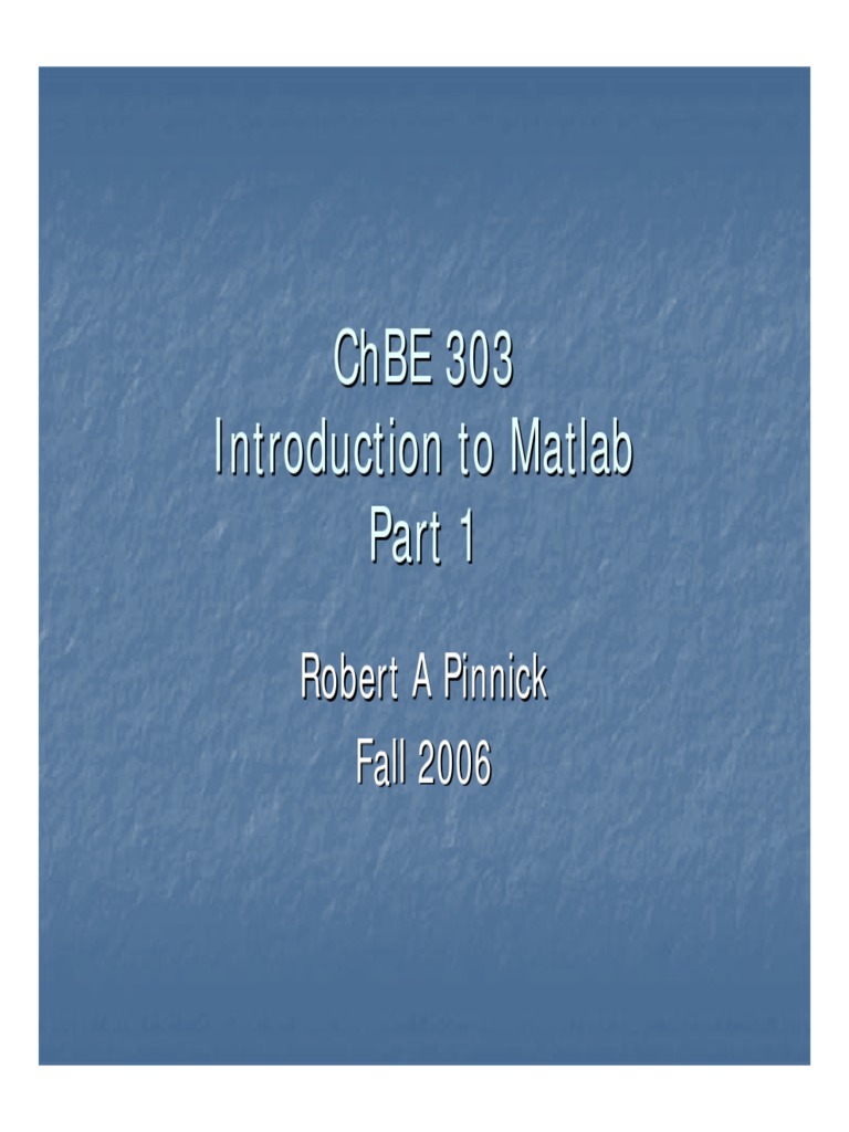Matlab 1 | PDF