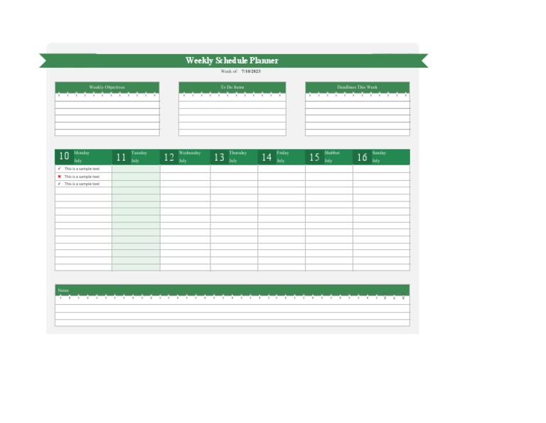 Weekly Schedule Planner | PDF