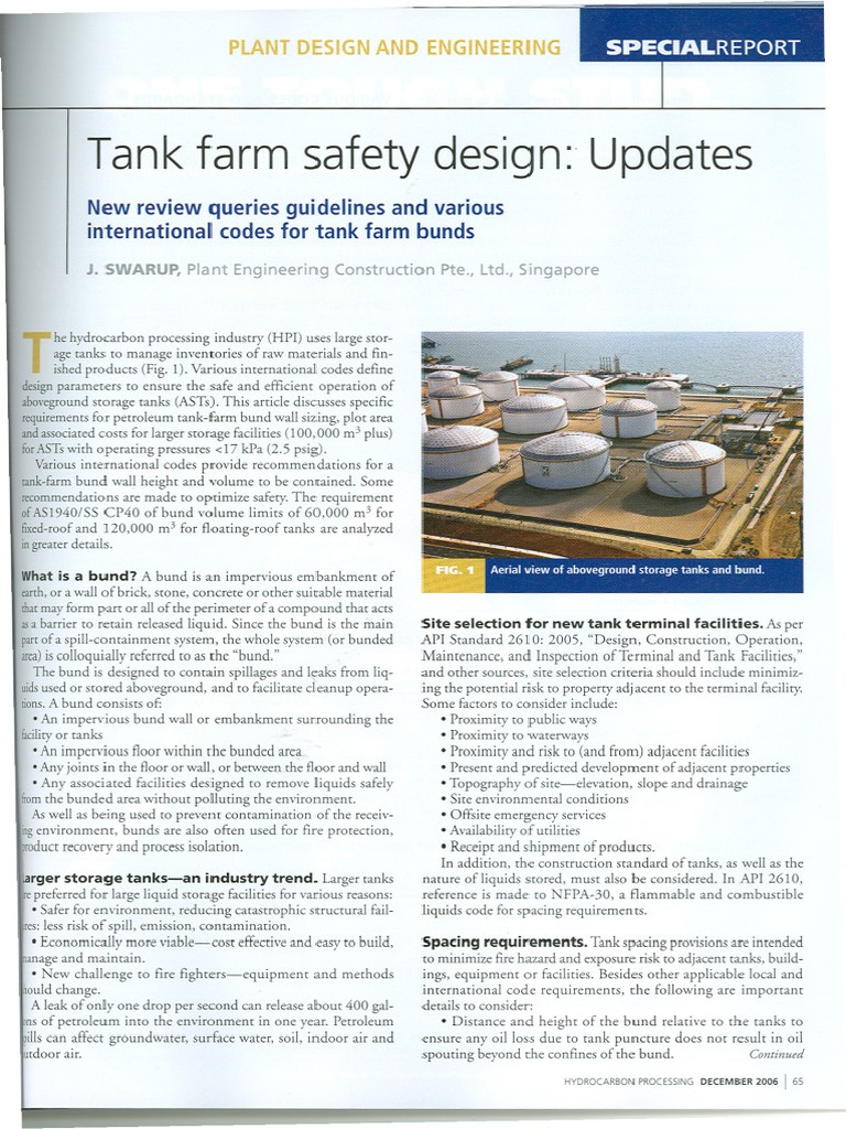 Publication-Tank-Farm-Bund-Walls-Hydrocarbon-Processing-2006 | PDF