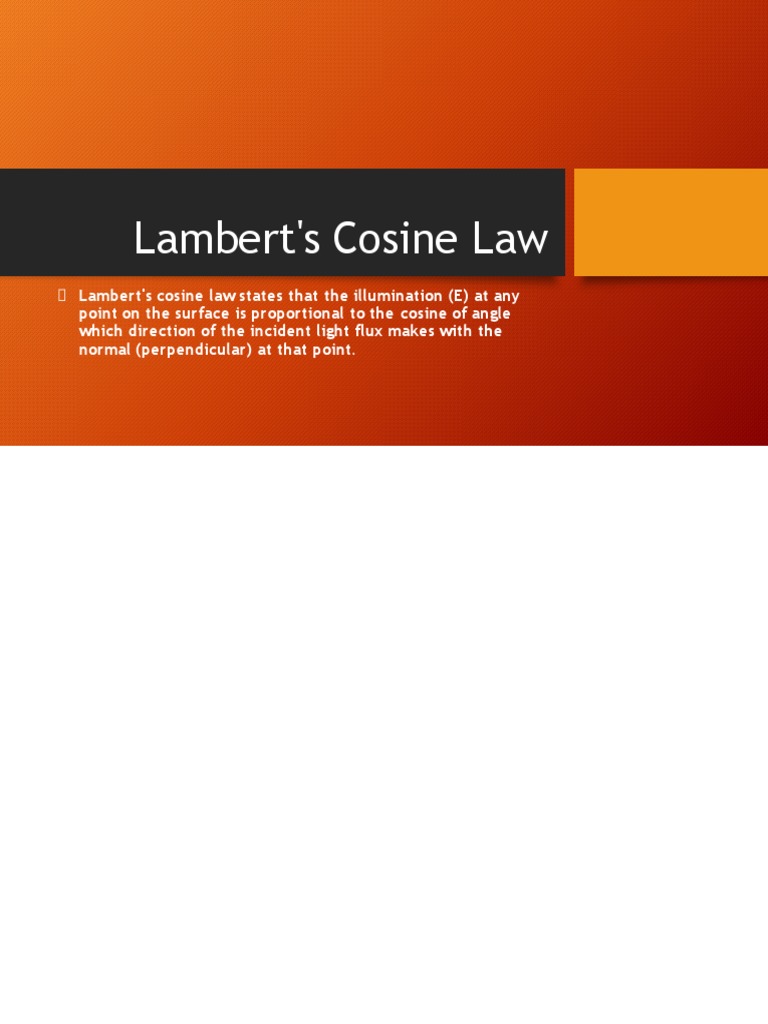 Lambert's Cosine Law Explained | PDF