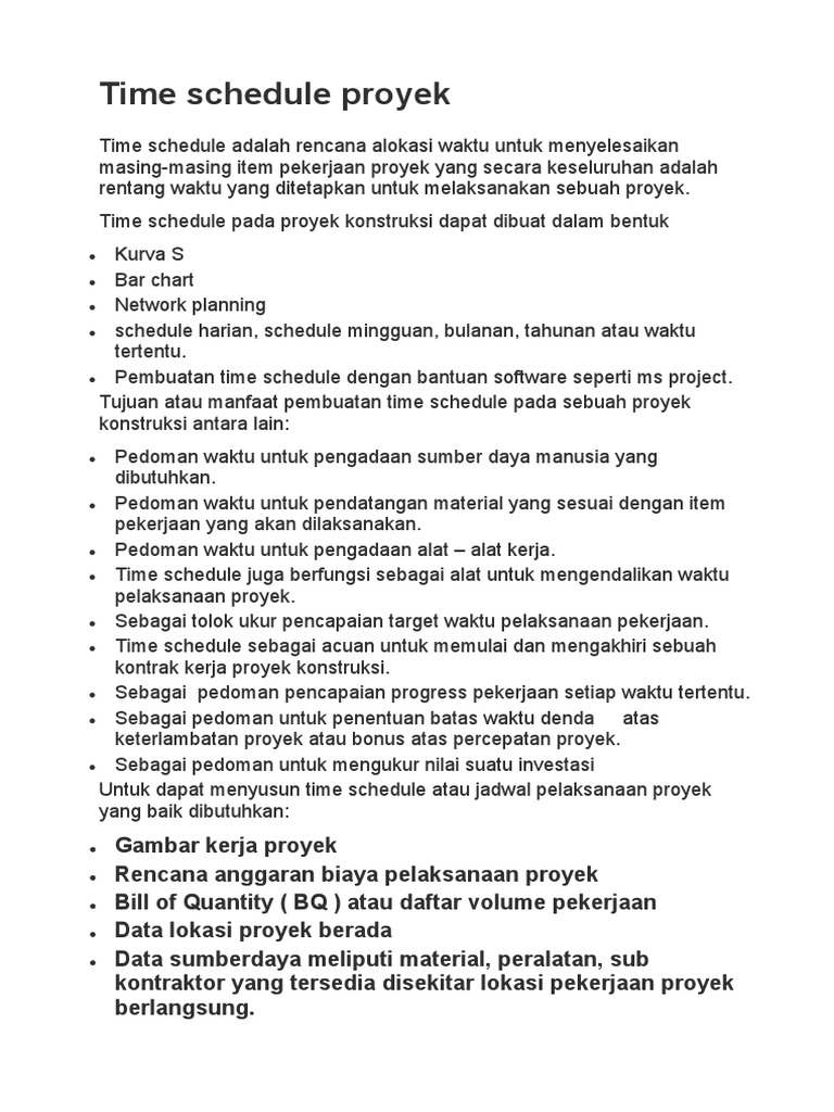 Time Schedule Proyek | PDF