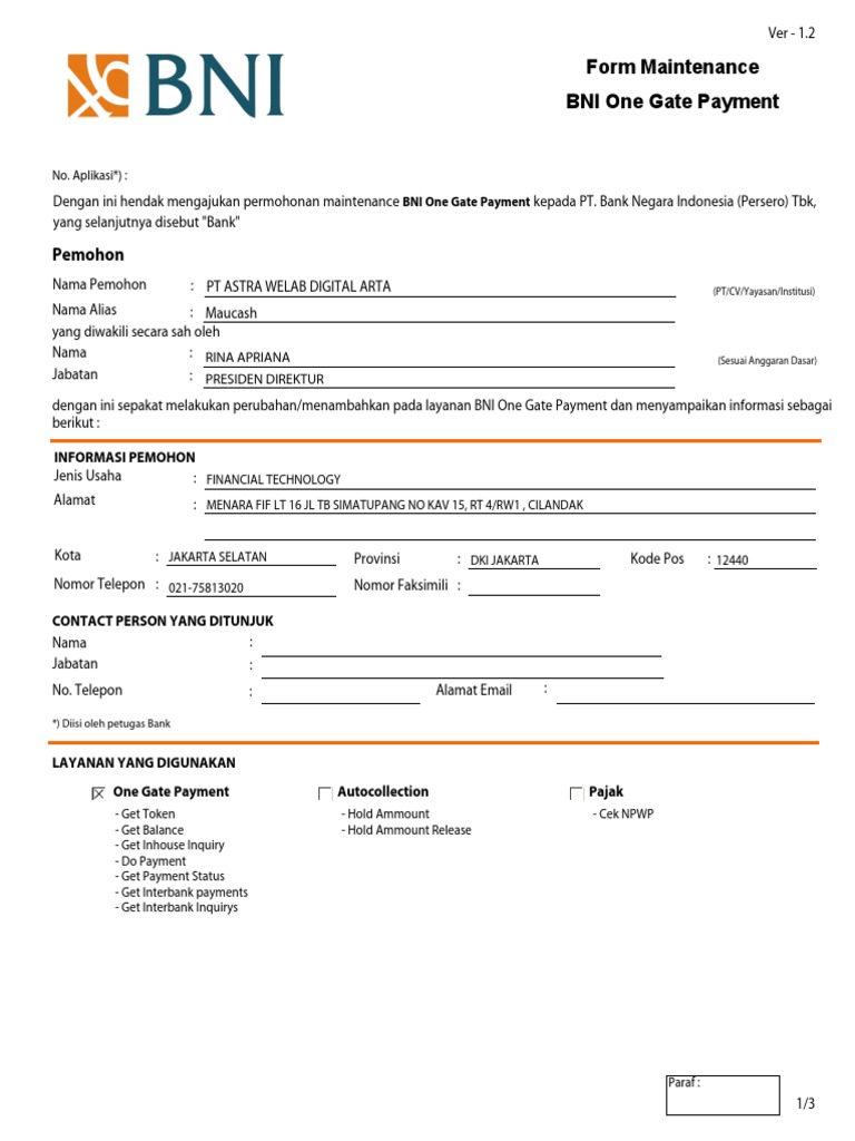 Form_Maintenance_BNI_OGP_Ver1.2 | PDF