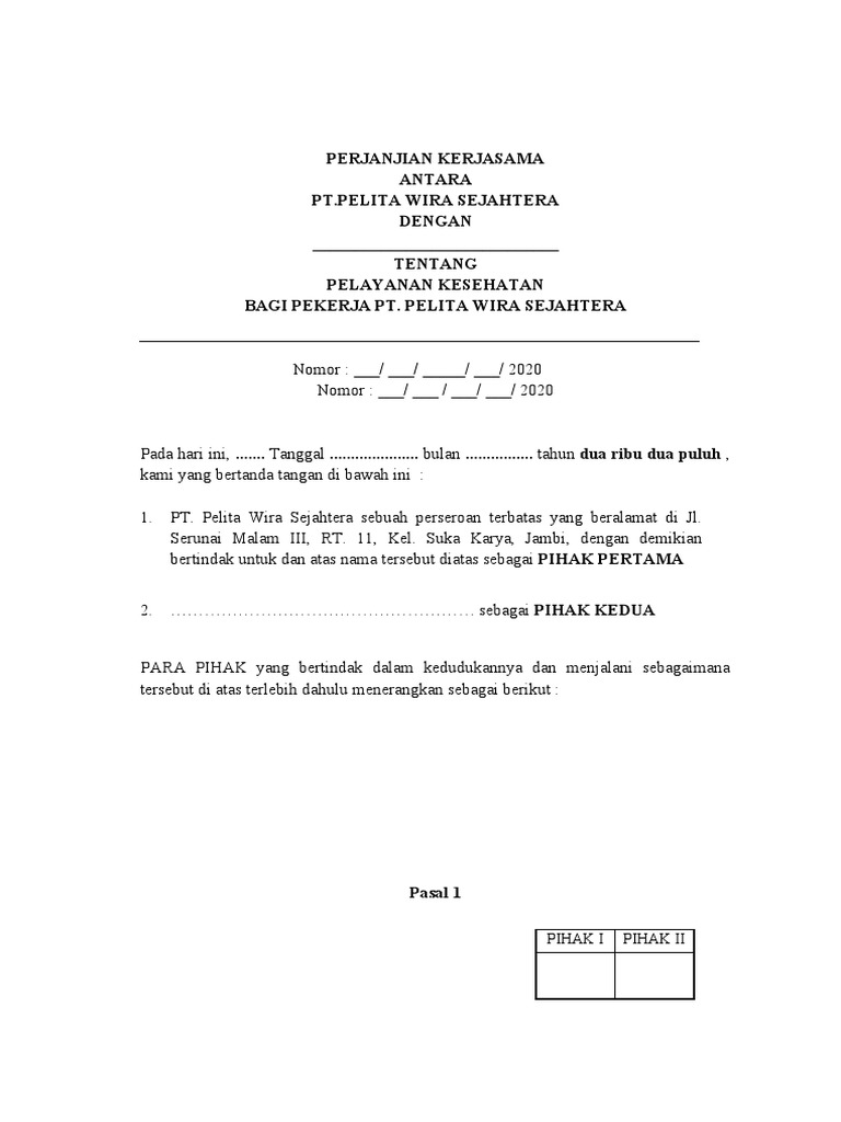 Draft Mou Rumah Sakit Pdf