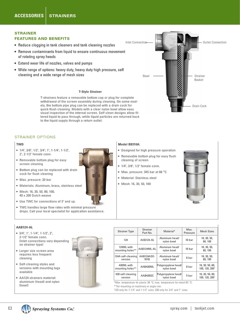 Strainer Features and Options Guide | PDF | Materials | Industrial ...