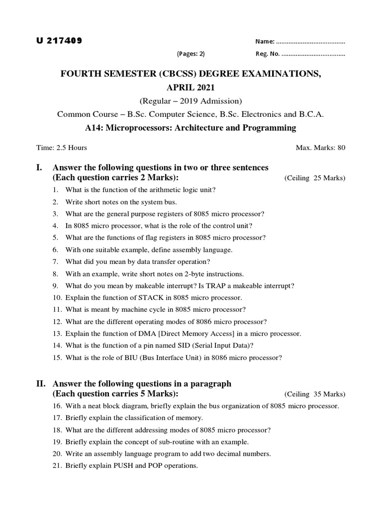 A14 Microprocessors Architecture and Programming | PDF | Central Processing Unit | Microprocessor